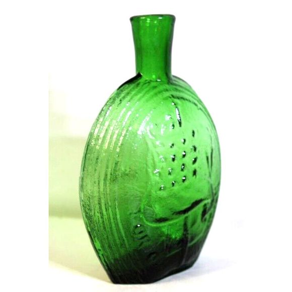 Art | Clevenger Bros Glass Works Green Glass Bottle Eagle Shield ...
